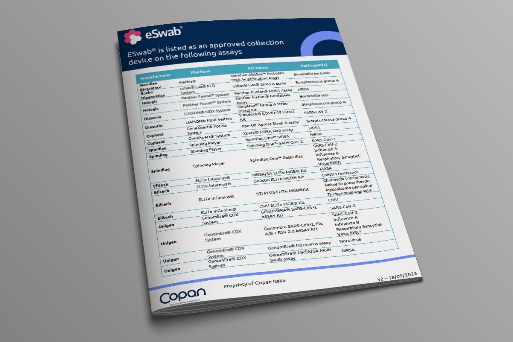 eSwab Collection Device Approved for Molecular Assays